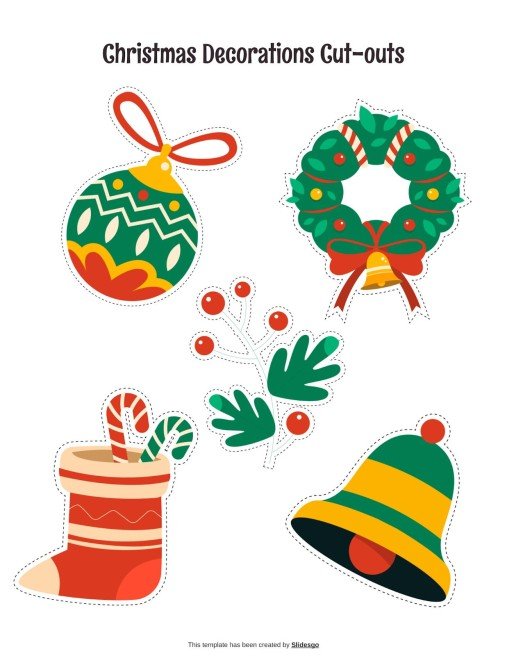 Christmas Decorations Cut-outs Template