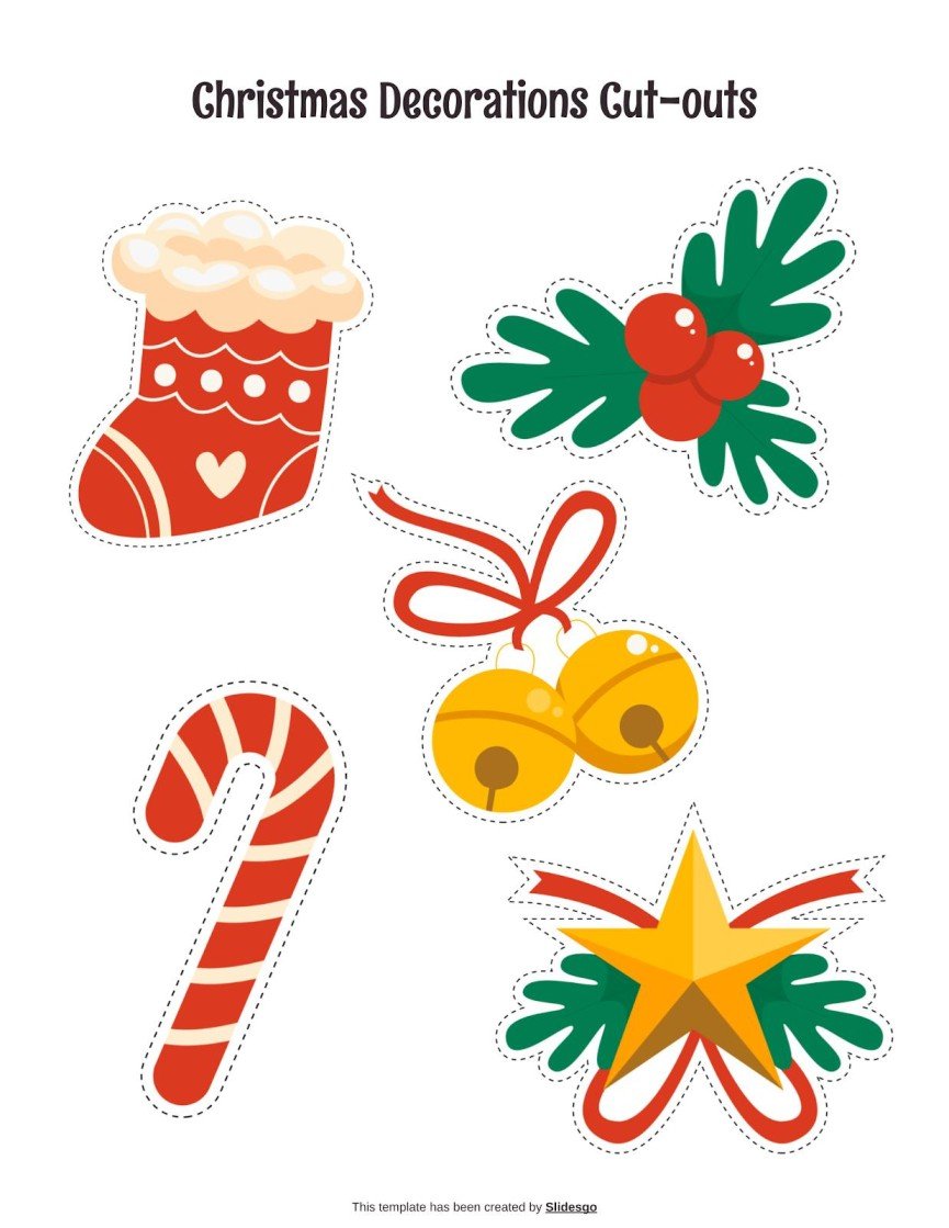 Christmas Decorations Cut-outs Template