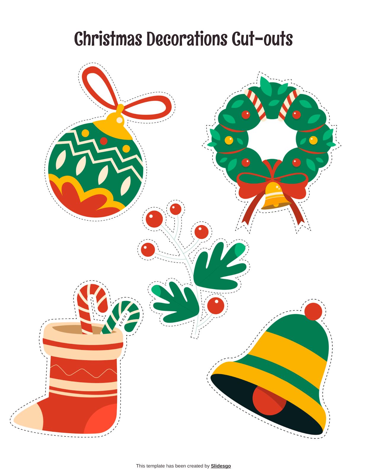 Christmas Decorations Cut-outs Template