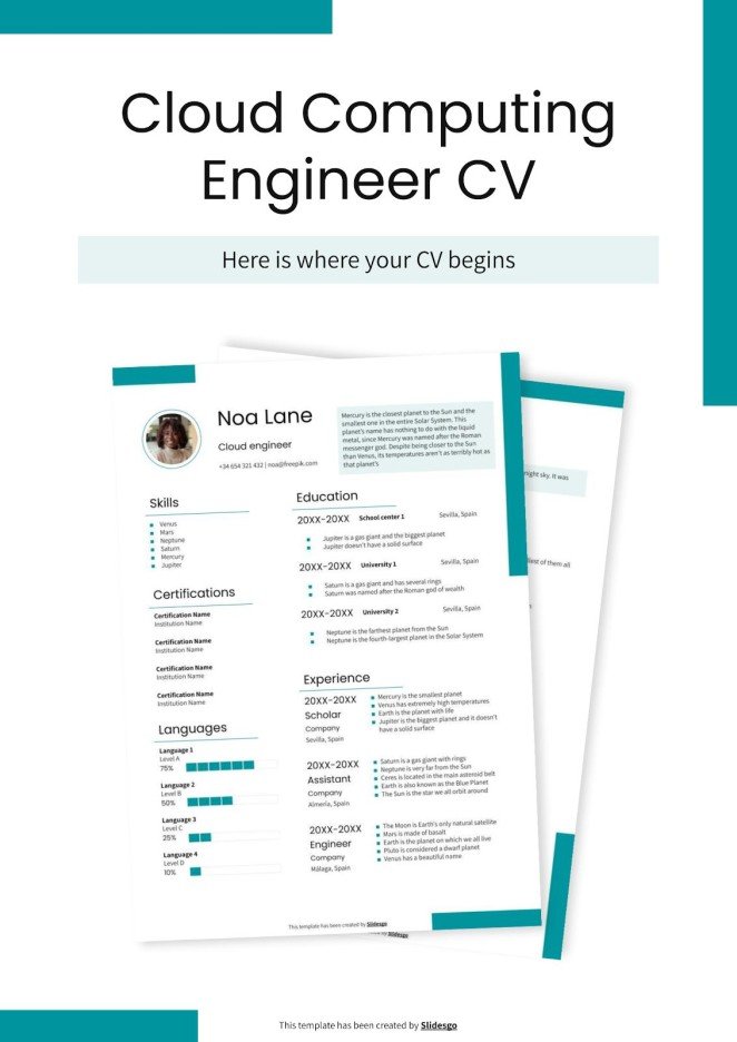 Cloud Computing Engineer CV Presentation