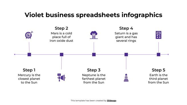 Violet Business Spreadsheets Infographics Template