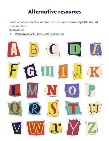 Magazine Letters Cut-outs Template