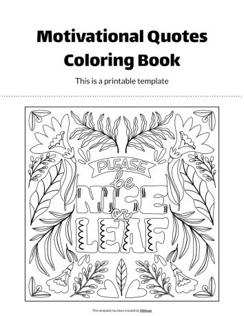 Motivational Quotes Coloring Book Template