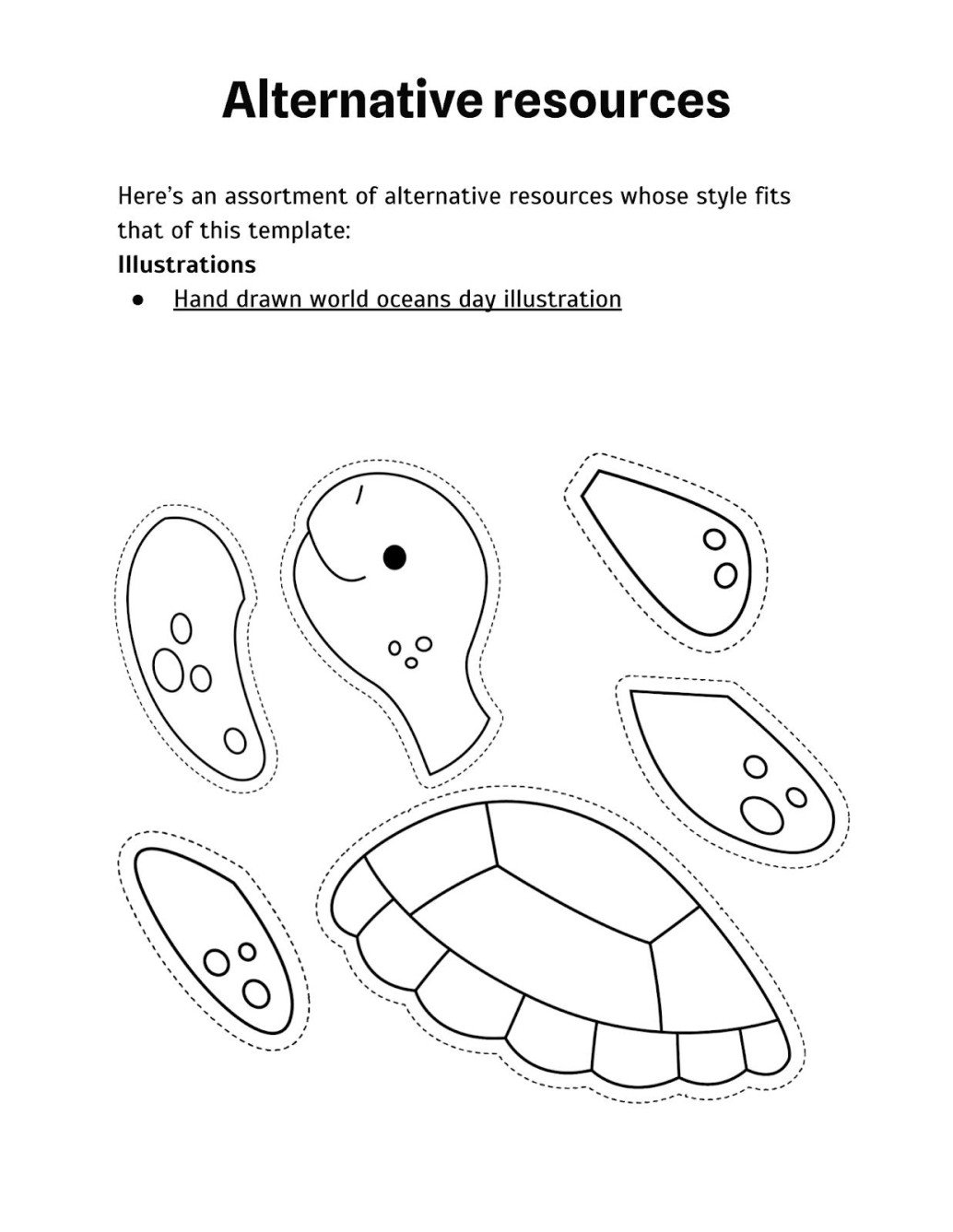 Turtle Cut-outs Template