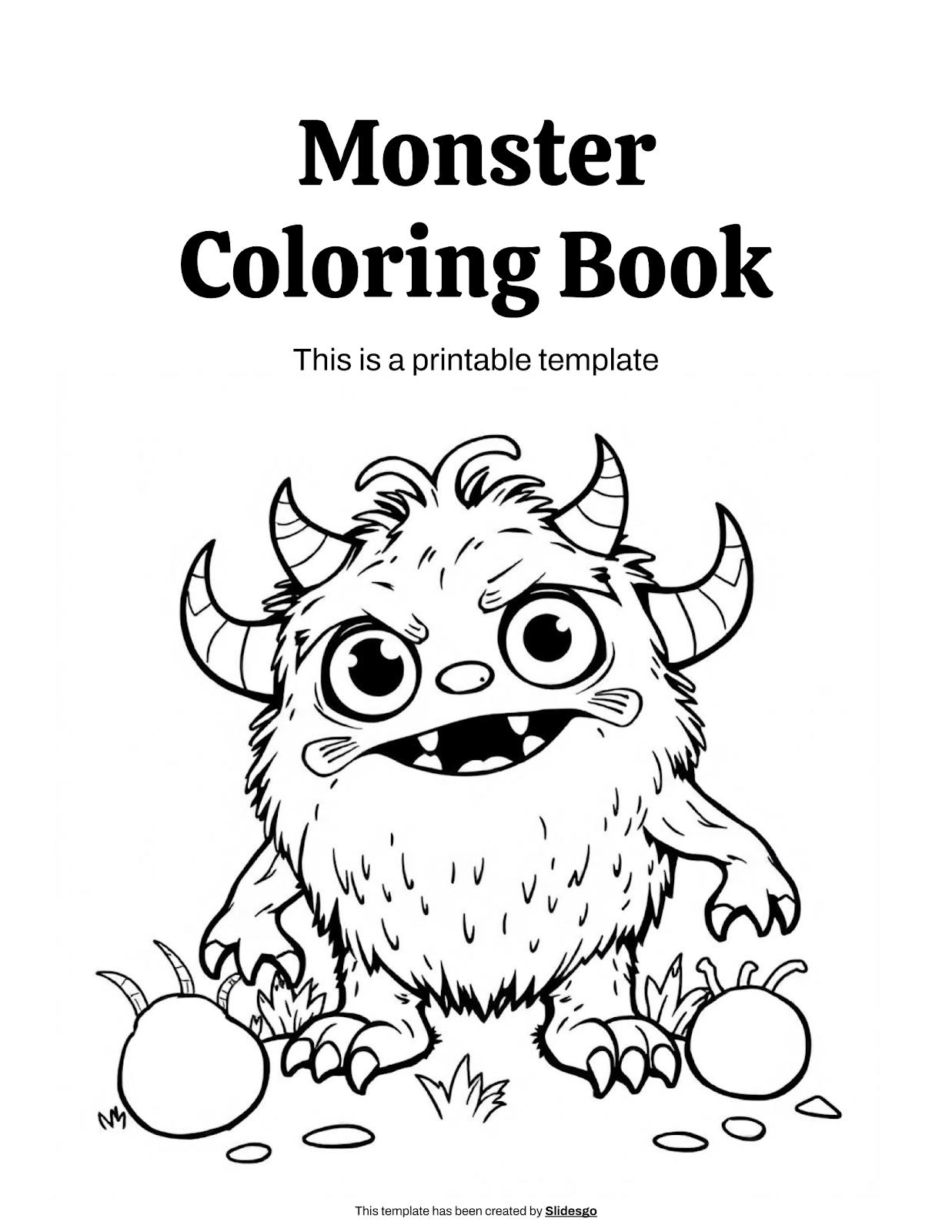 Monsters Coloring Book Template