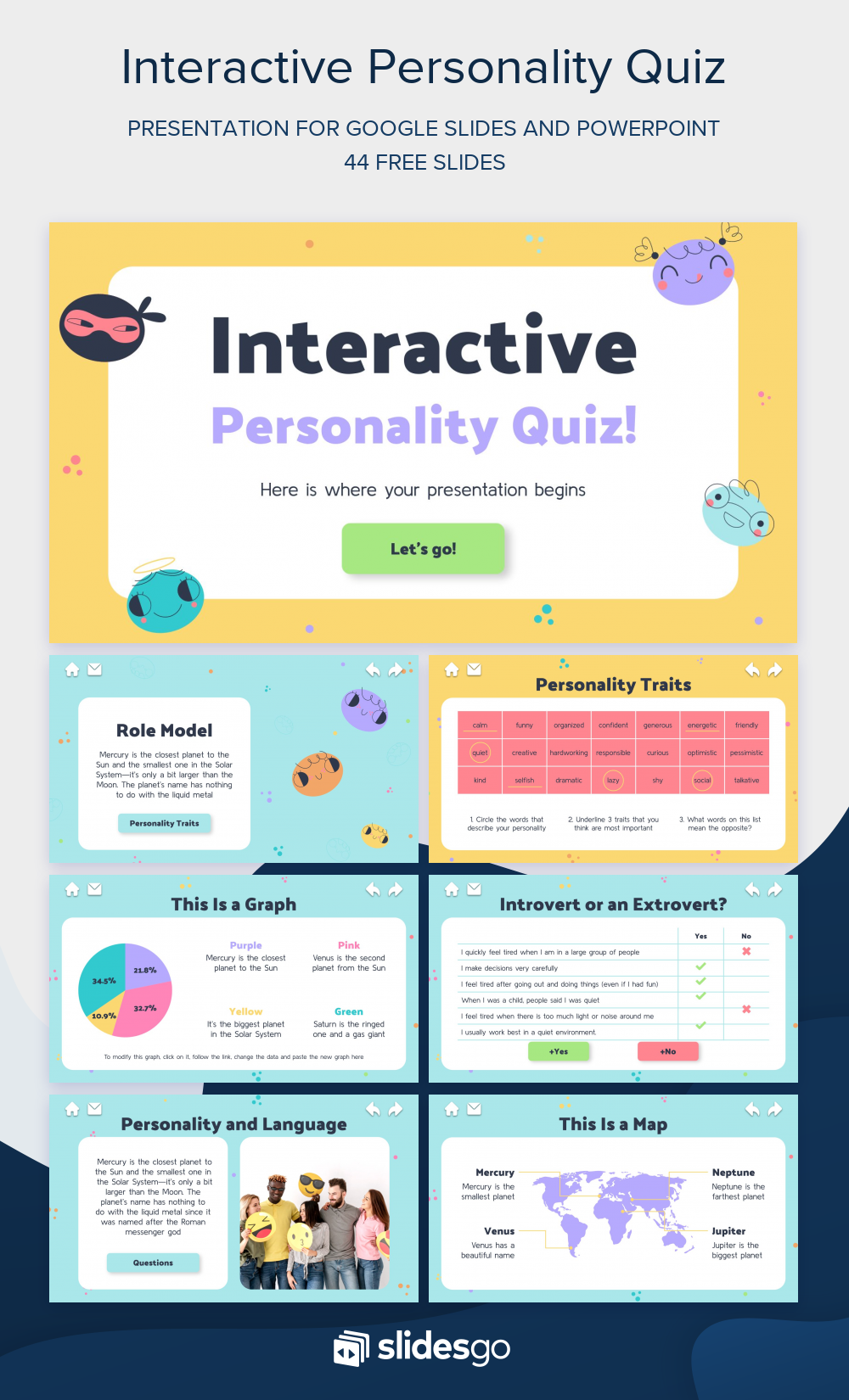 Interactive Personality Quiz | Google Slides & PPT template