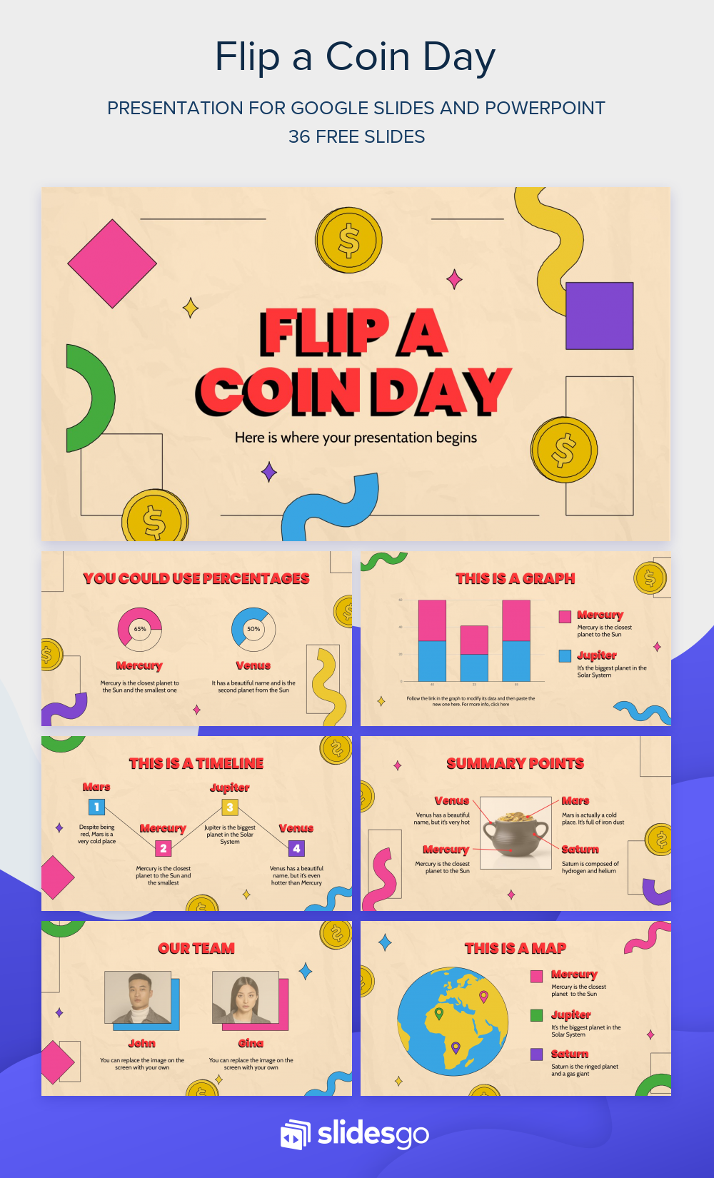 Flip a Coin Day | Google Slides and PowerPoint template