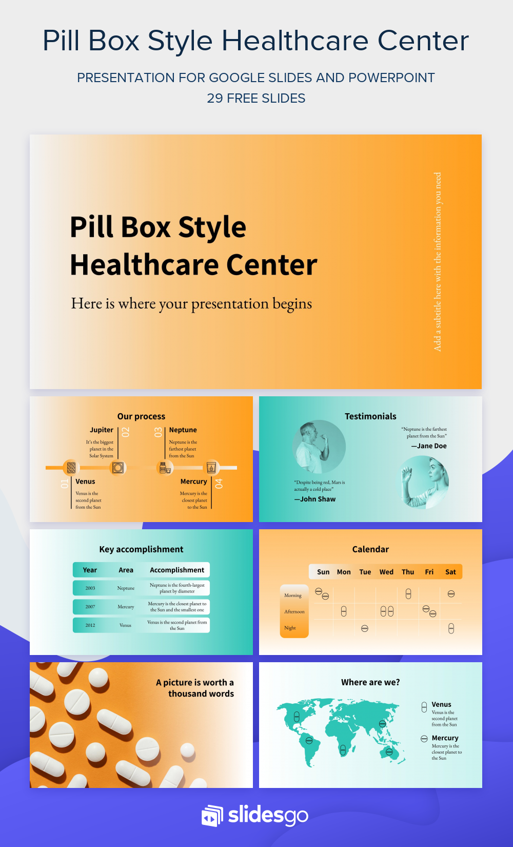 Pill Box Style Healthcare Center | Google Slides & PPT
