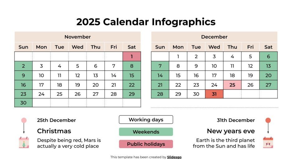 2025 Calendar Infographics Template