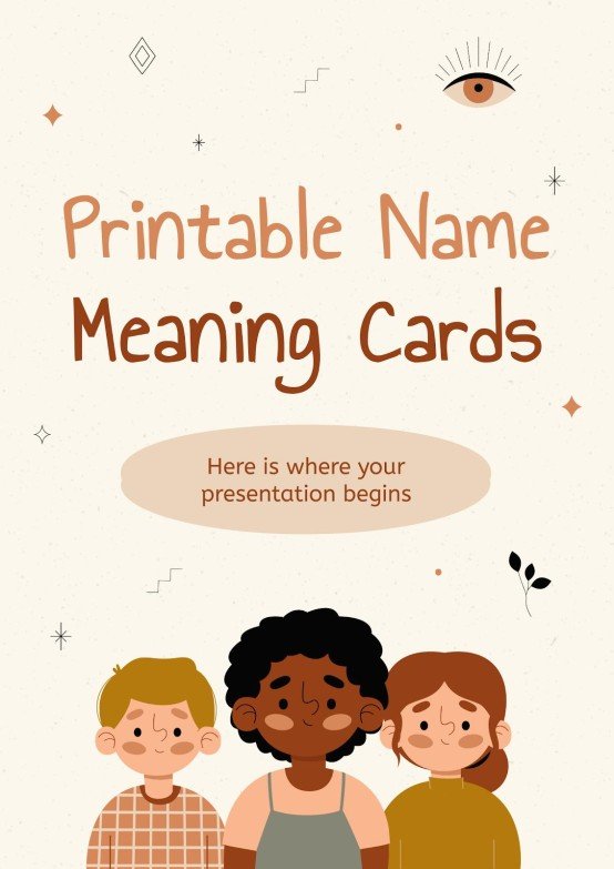 Printable Name Meaning Cards Presentation