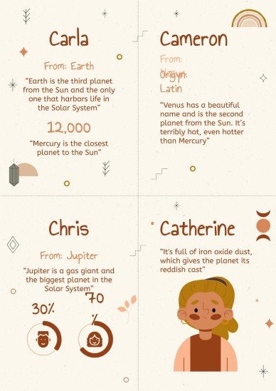 Printable Name Meaning Cards Presentation