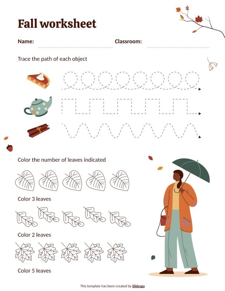 Fall Worksheet Template