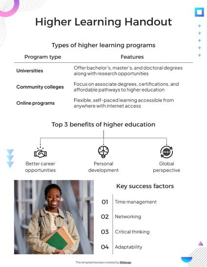 Higher Learning Handout Presentation