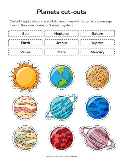 Planets Cut-outs Template