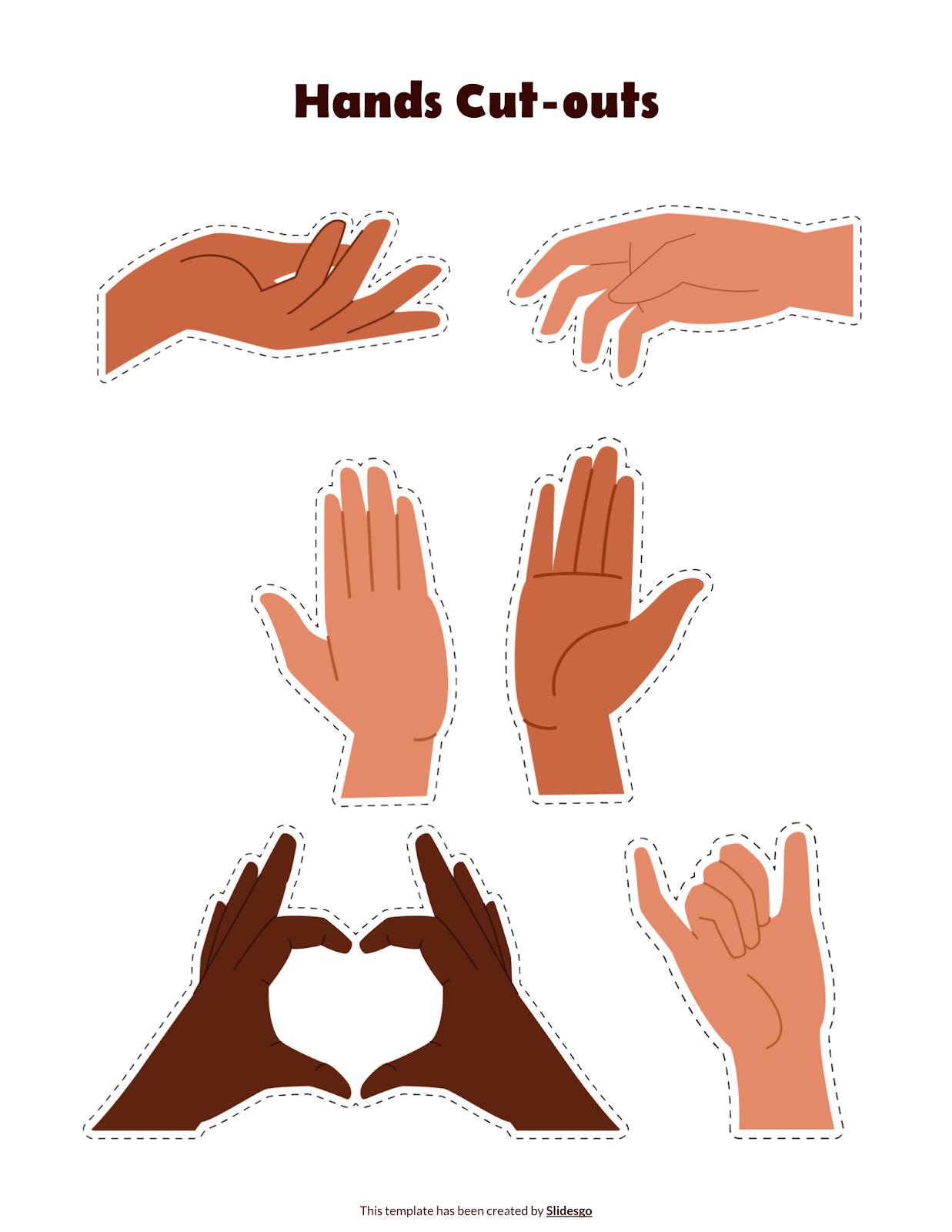 Plantilla Recortes de manos
