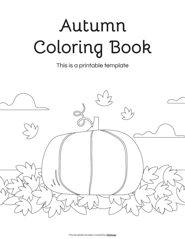 Autumn Coloring Book Template