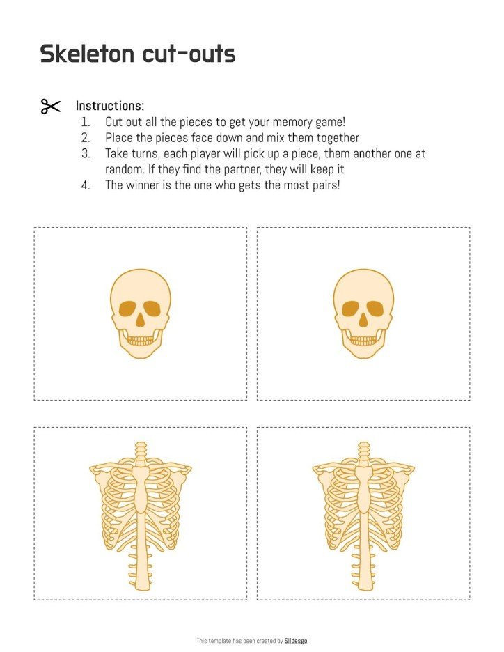 Skelleton Cut-outs Template