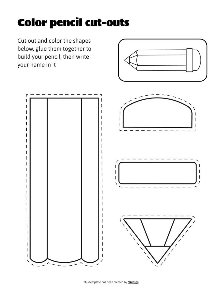 Color Pencil Cut-outs Template