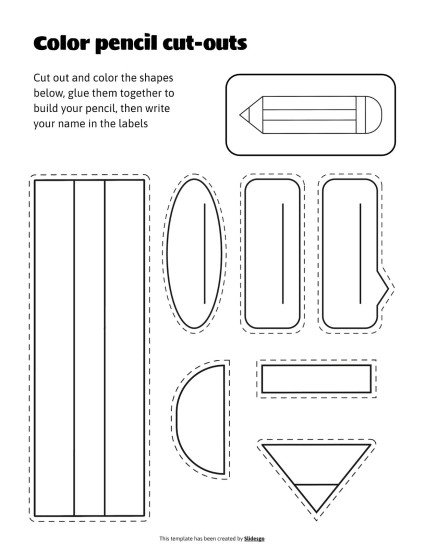 Color Pencil Cut-outs Template