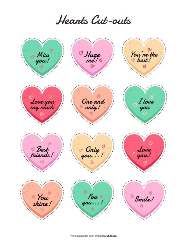 Hearts Cut-outs Template