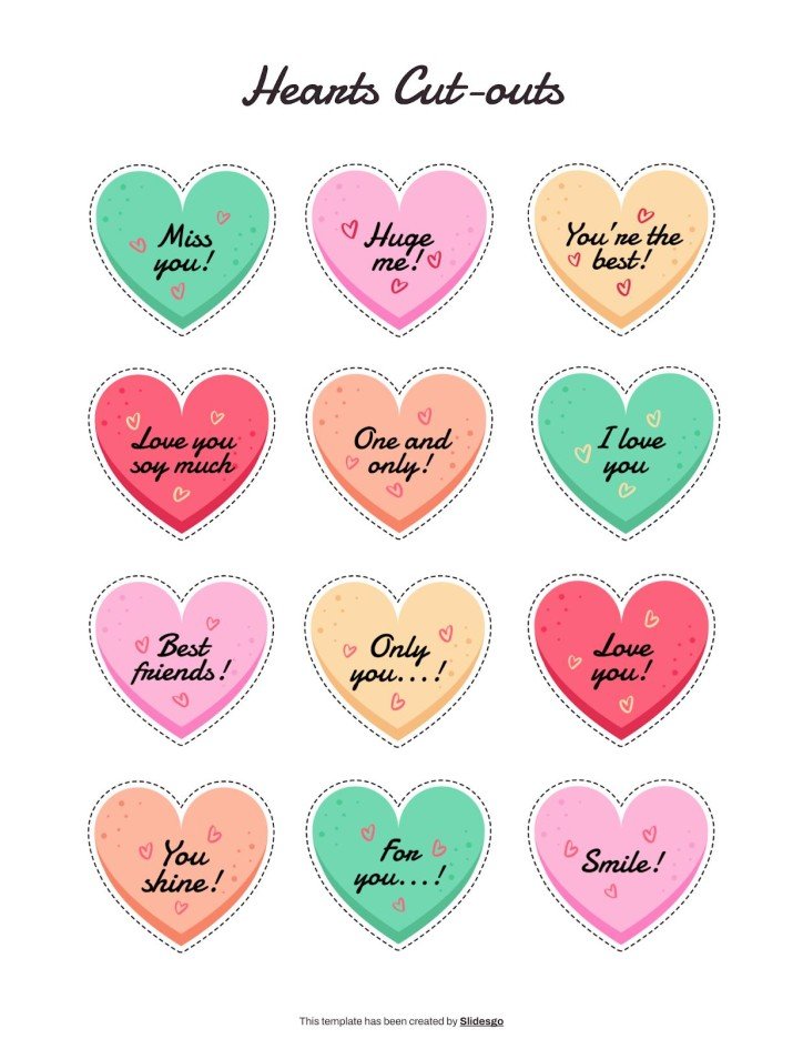 Hearts Cut-outs Template