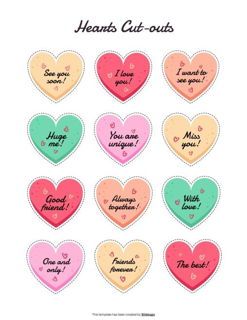 Hearts Cut-outs Template
