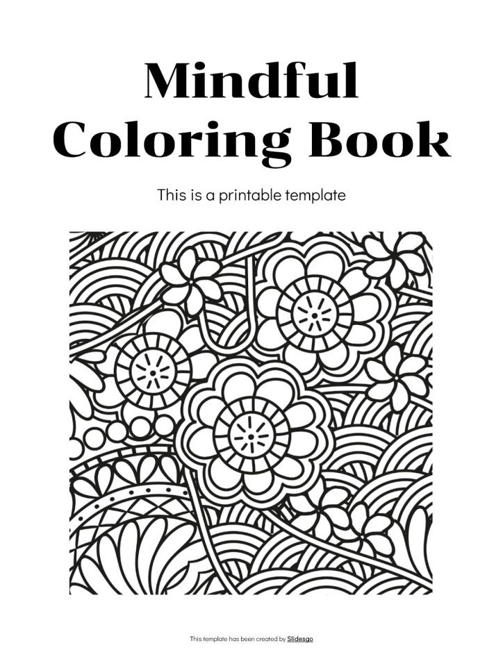 Mindful Coloring Book Template