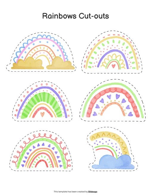 Rainbows Cut-outs Template