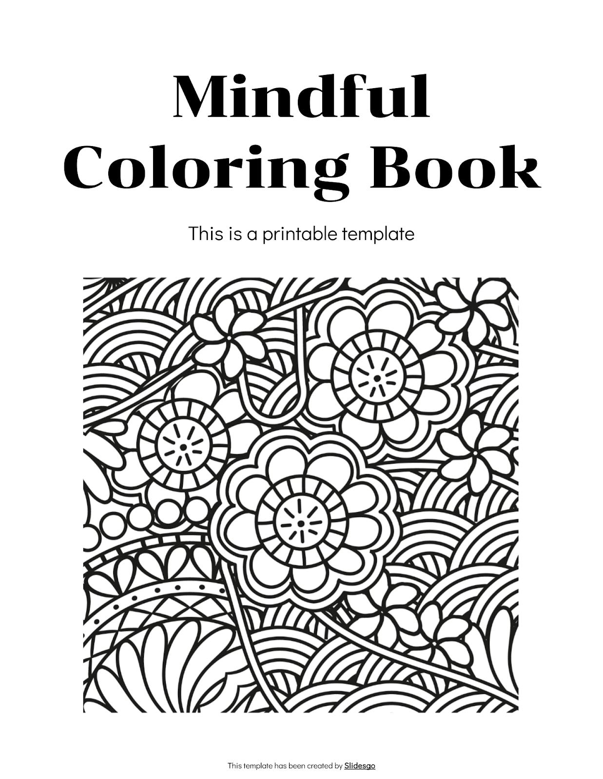 Mindful Coloring Book Template