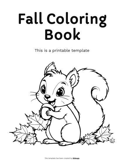 Fall Coloring Book Template