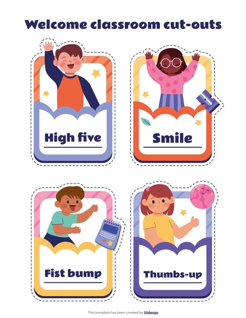 Welcome Classroom Cut-outs Template