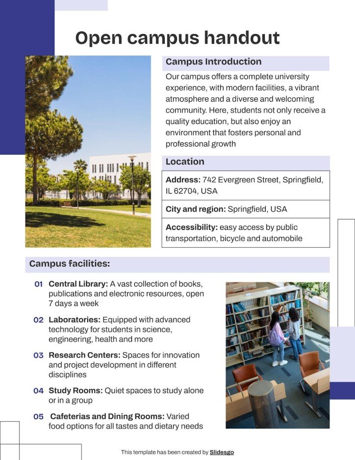 Open Campus Handout Presentation