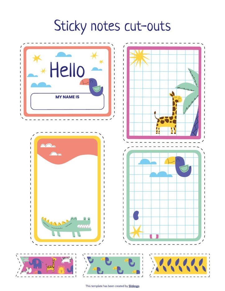 Sticky Notes Cut-outs Template