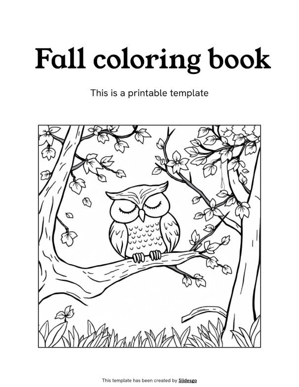 Fall Coloring Book Template