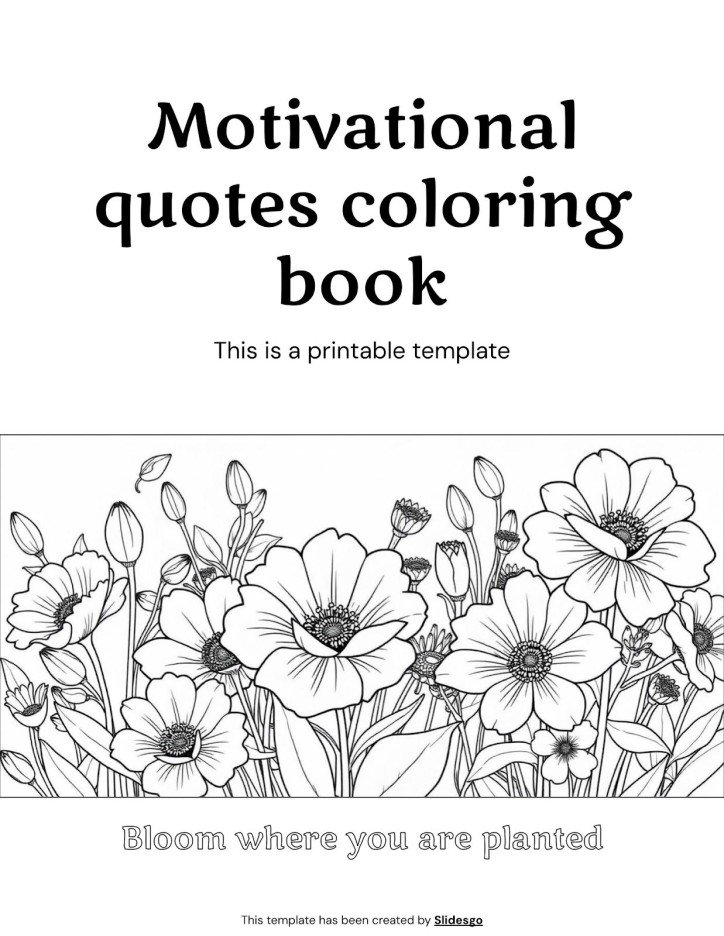 Motivational Quotes Coloring Book Template