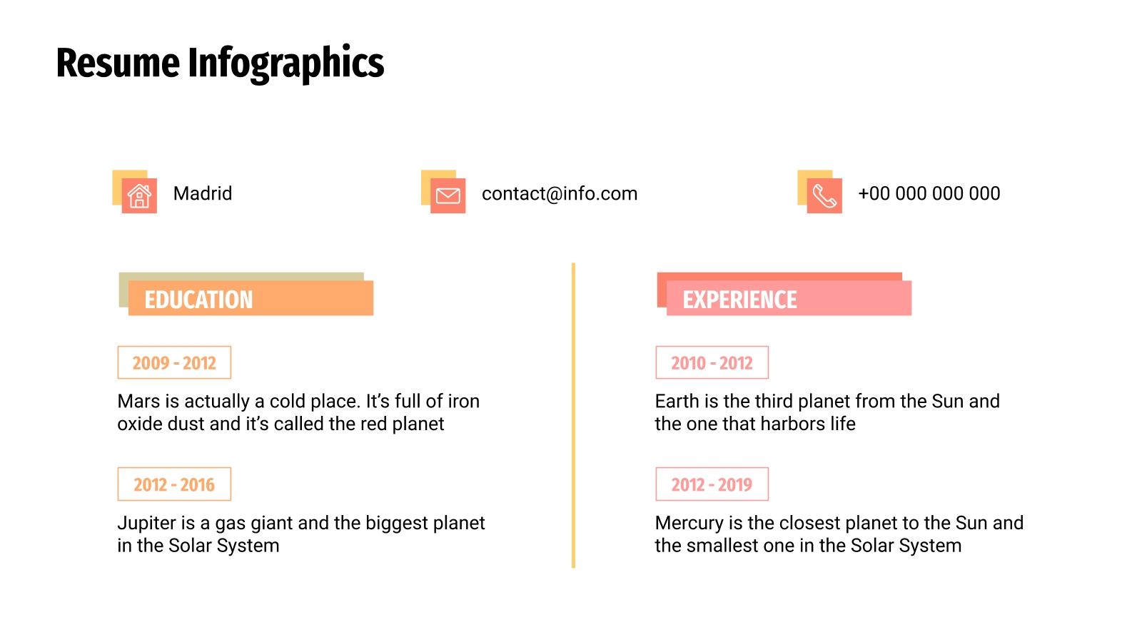 Resume Infographics for Google Slides and PowerPoint