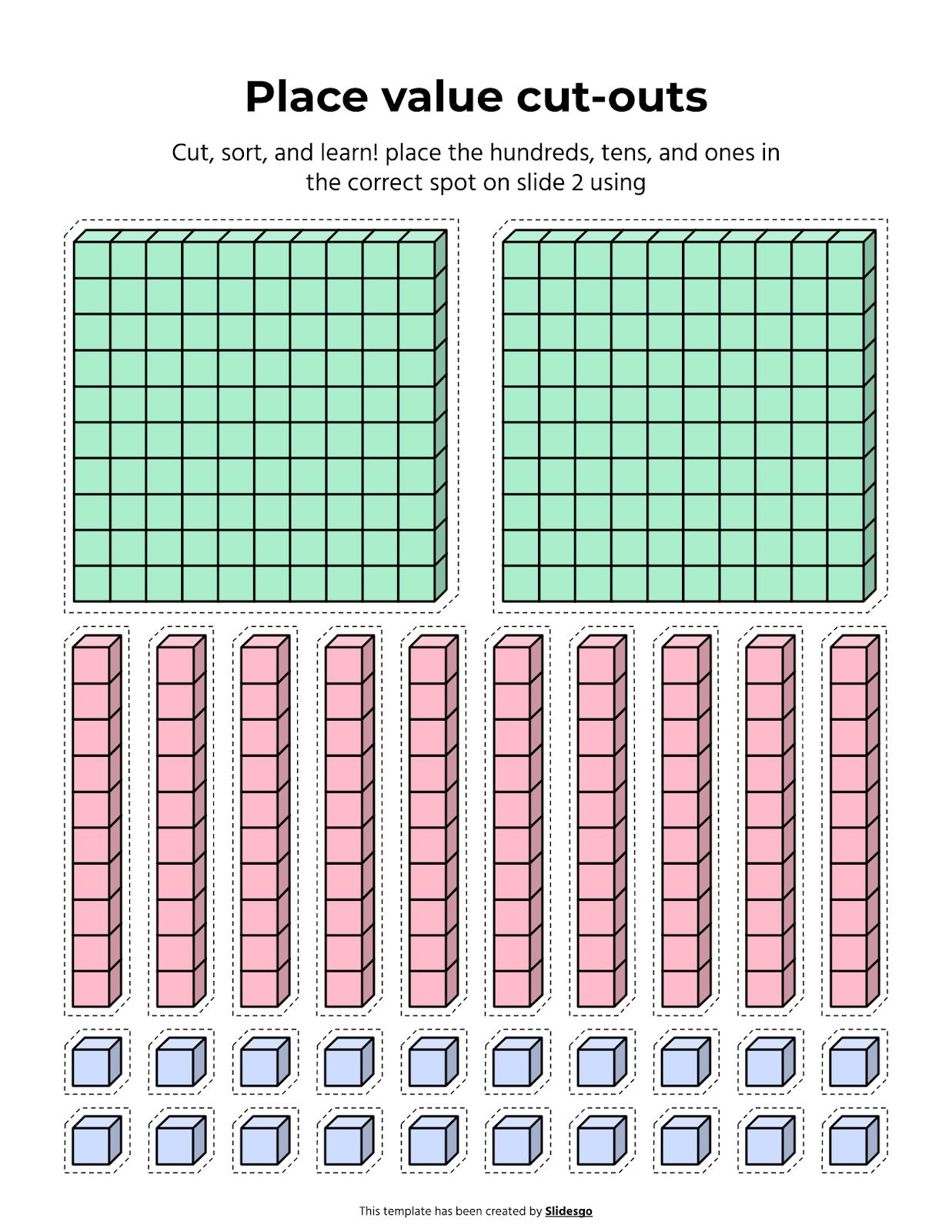 Place Value Cut-outs Template
