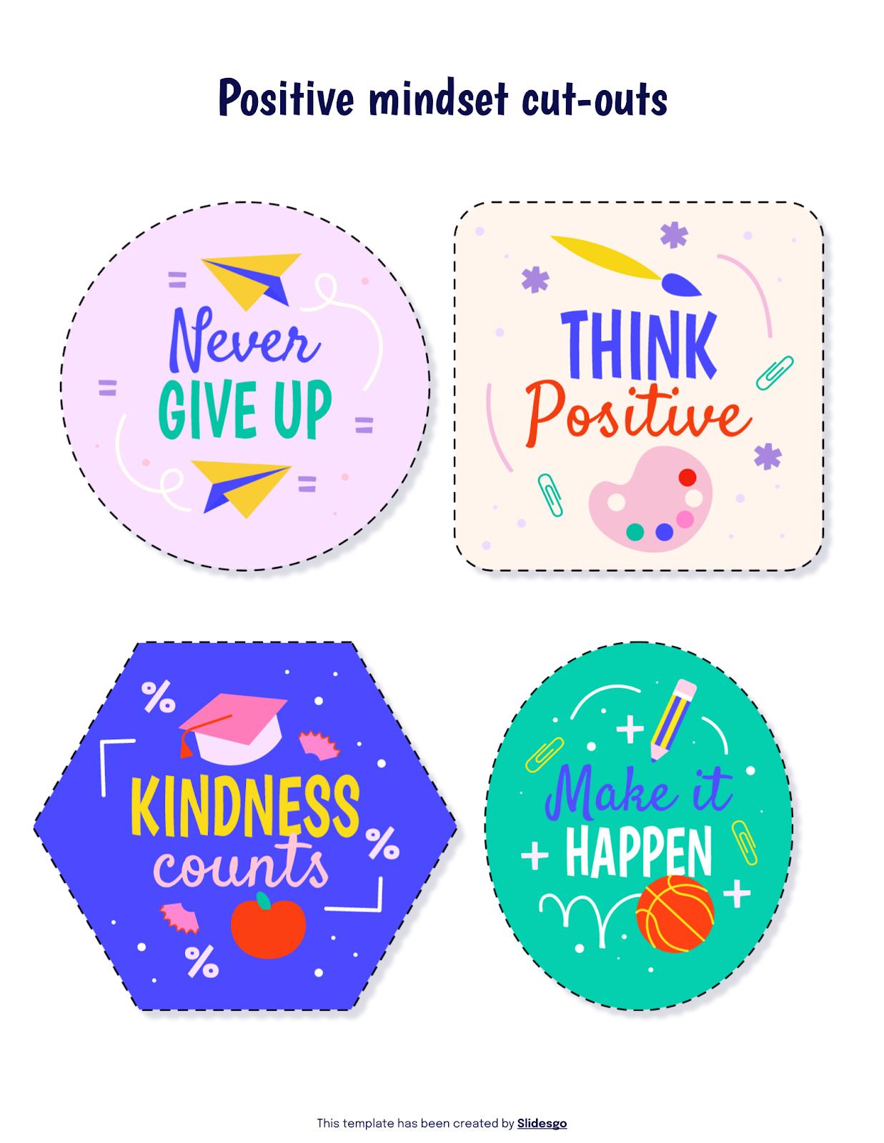 Positive Mindset Cut-outs Template