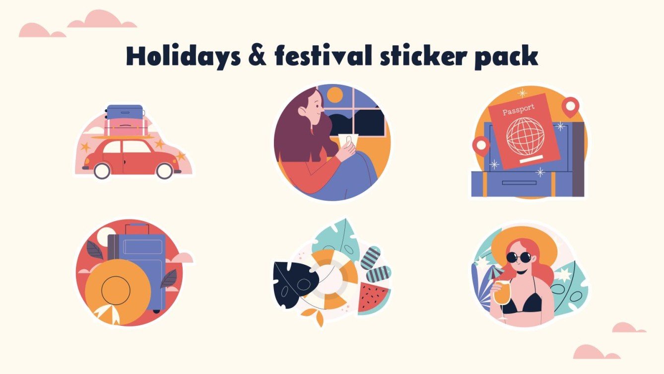 Plantilla Paquete de pegatinas de días festivos y festivales