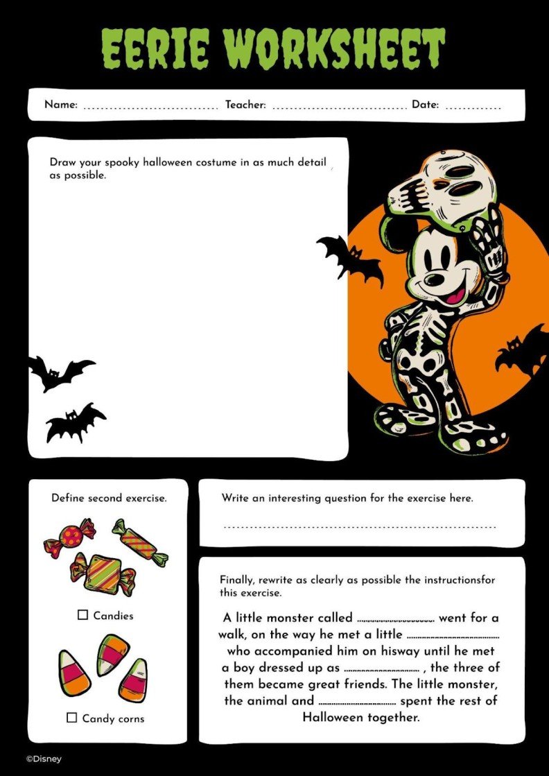 Mickey Mouse Halloween Worksheet Presentation