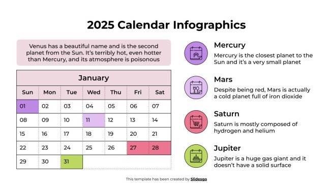 2025 Calendar Infographics Template