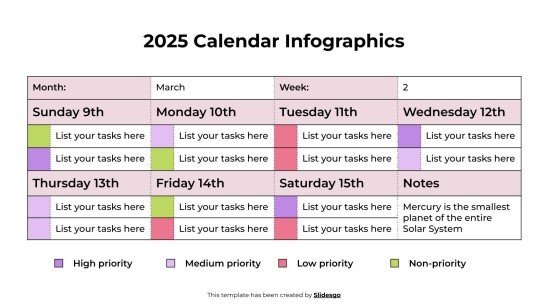 2025 Calendar Infographics Template
