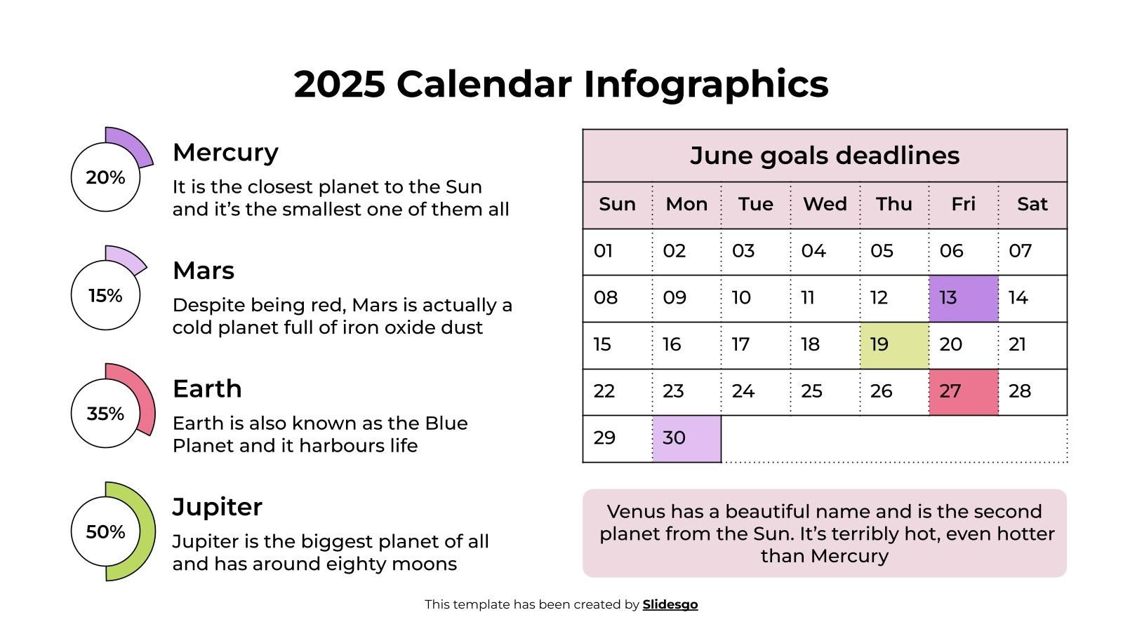 2025 Calendar Infographics Template