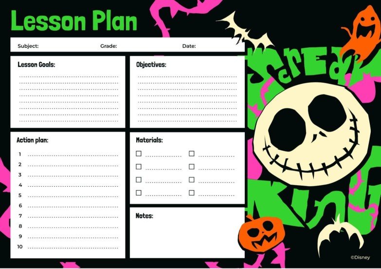 Tim Burton's The Nightmare Before Christmas Lesson Plan