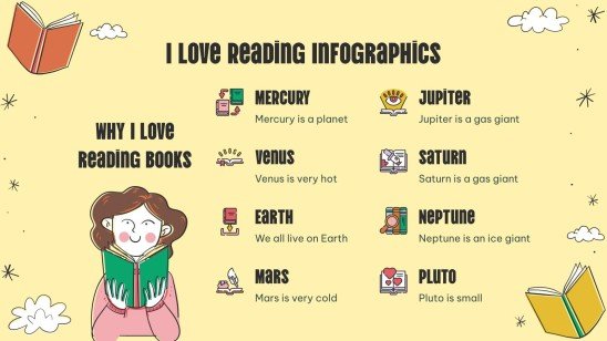 I Love Reading Infographics Template
