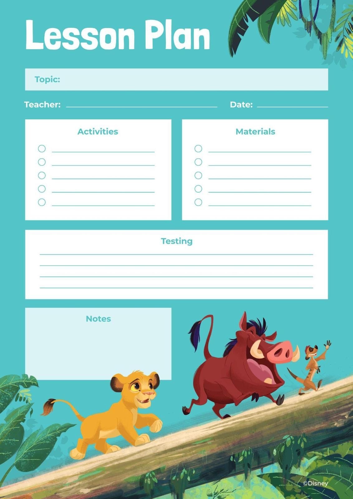 The Lion King Lesson Plan Presentation