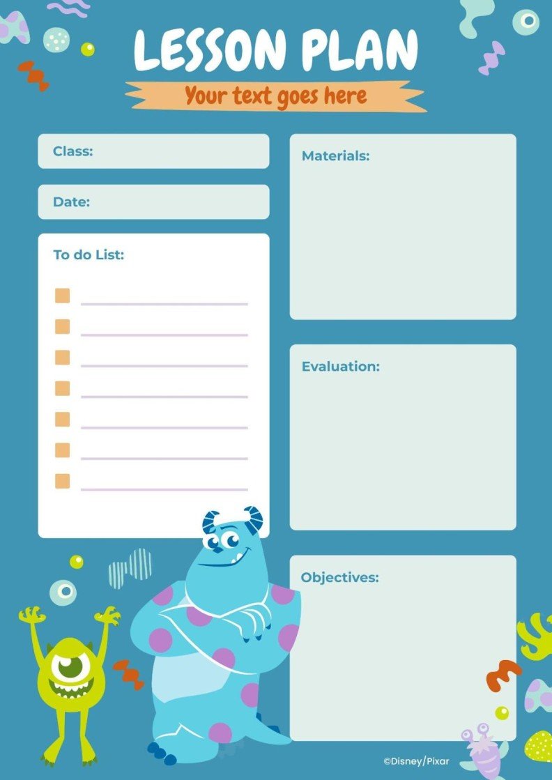 Monsters Inc Lesson Plan Presentation