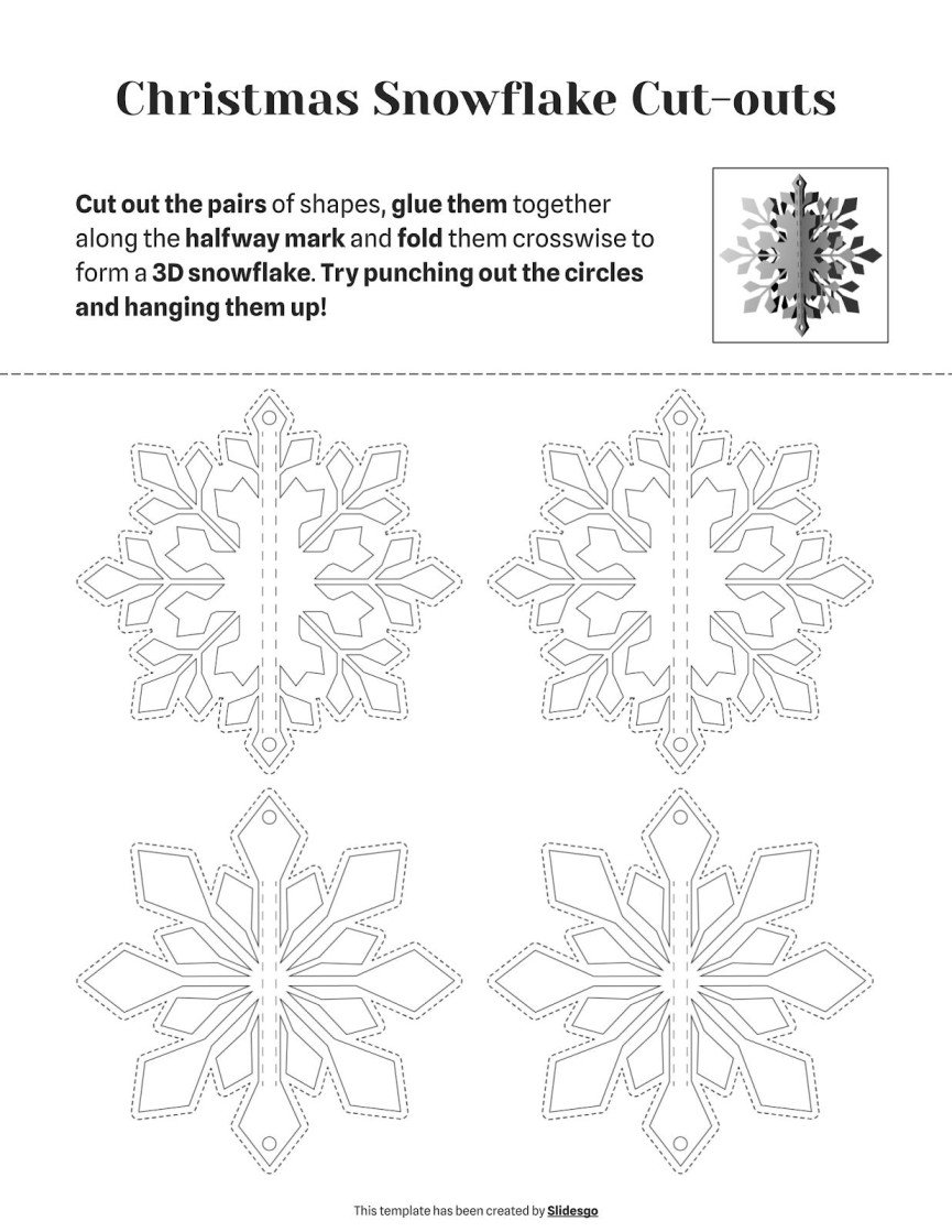 Christmas Snowflake Cut-outs Template