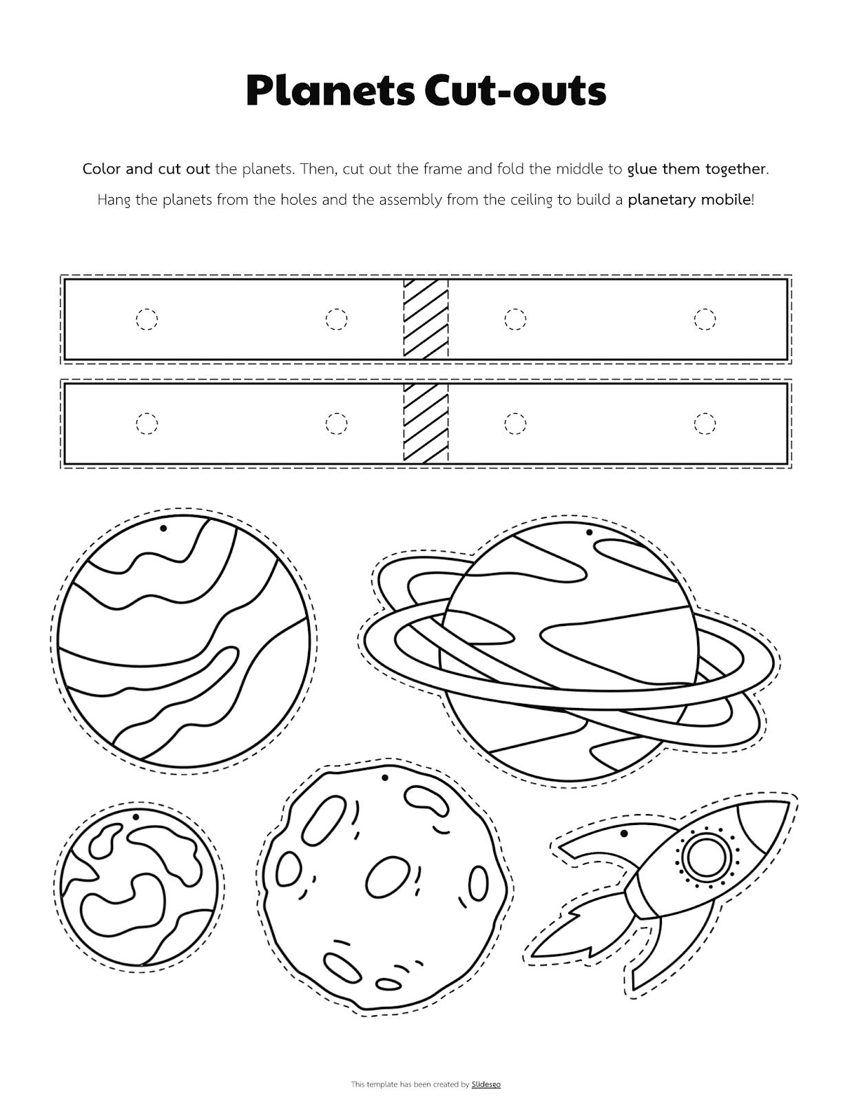 Planets Cut-outs Template