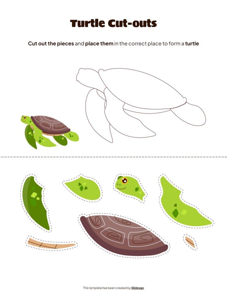 Turtle Cut-outs Template